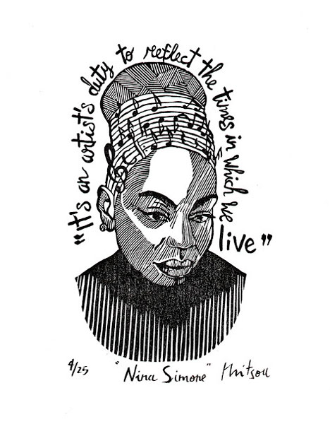 Grabado "Nina Simone" - Mitsou
